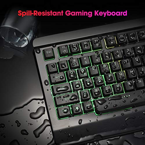 VicTsing RGB Gaming Keyboard with All-Metal Panel，Usb Wired Keyboard ...