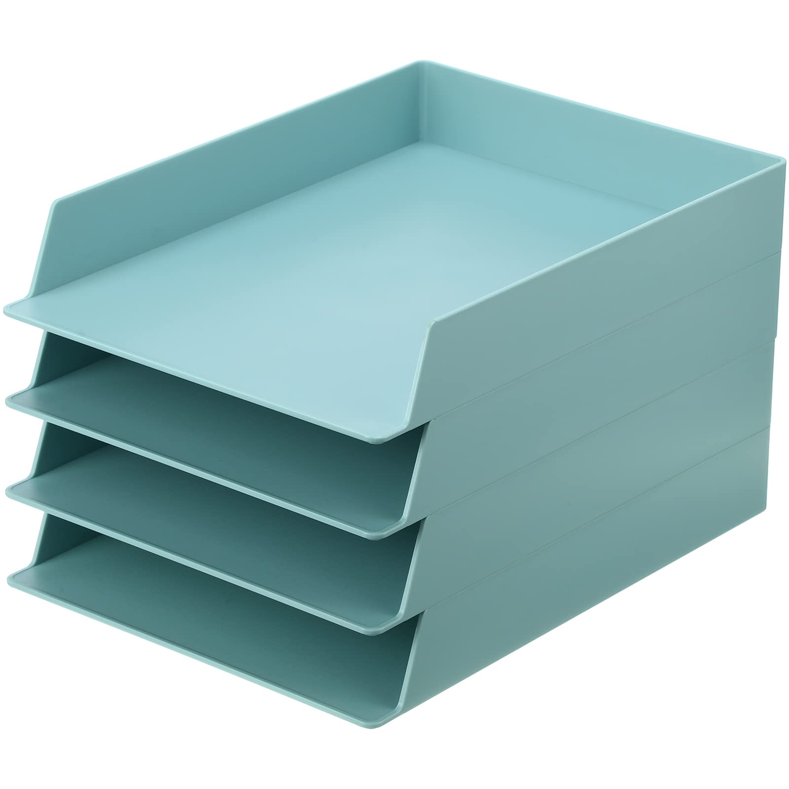 Tatuo 4 Pack Stackable Paper Trays Plastic Letter Tray Desk Organizer ...