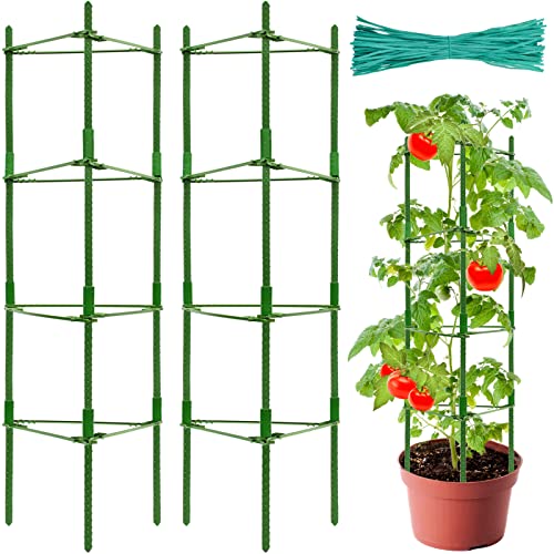Halatool 2 Packs Tomato Cage 5.2 Feet Tomato Trellis Expandable Tomato ...