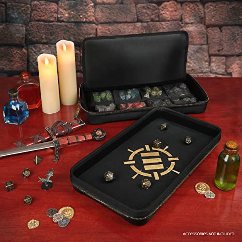 ENHANCE Tabletop Community DND Dice Case and Dice Rolling Tray - Dice ...