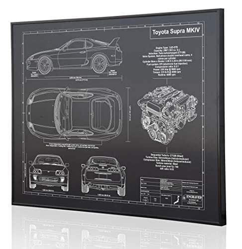 Amazon.com: Toyota Supra MKIV Blueprint Artwork-Laser Marked ...