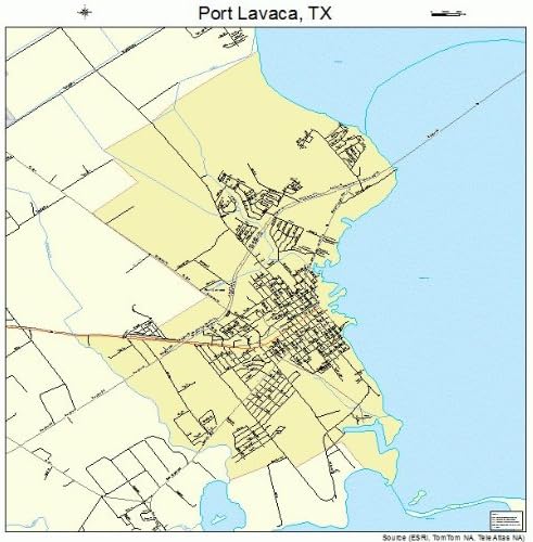 Amazon.com: Large Street & Road Map of Port Lavaca, Texas TX - Printed ...
