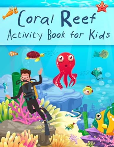 Coral Reef Activity Book for Kids: Puzzle, Coloring Pages, Word Search ...