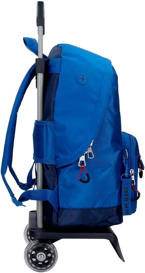 Pepe Jeans Overlap Backpack with Trolley Blue 32x44x15 cms Polyester 21 ...