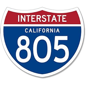 Amazon.com: American Vinyl Interstate 805 Sign Shaped Sticker ...