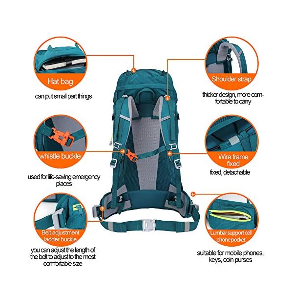 N NEVO RHINO Hiking Backpack, 40L/50L/60L/70L/80L Waterproof Camping ...