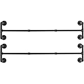 Amazon.com: SONGMICS Wall-Mounted Clothes Rack, Set of 2, Industrial ...