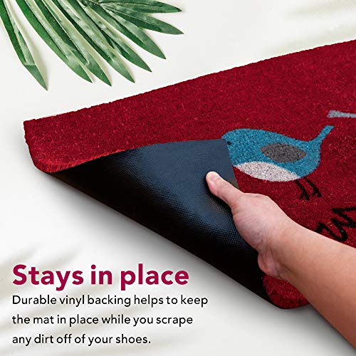 Bonletti Coir Door Mat with Attractive Bird Design for Outdoor Entrance ...