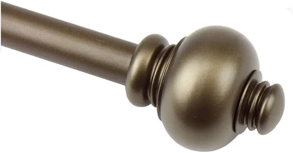Amazon.com: Classic Knob Curtain Rod and Hardware Set Size: 48" - 84" W ...
