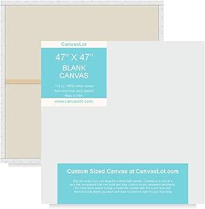 Amazon.com: CanvasLot 47 x 47 Extra Large Stretched Blank Canvases ...