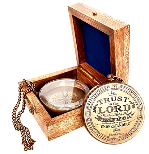 Trust in The Lord -Proverbs 3: 5-6 Quote Engraved Compass | Camping ...