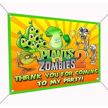 Amazon.com: PLANTS VS ZOMBIES Banner Video Game Large Vinyl Indoor or ...