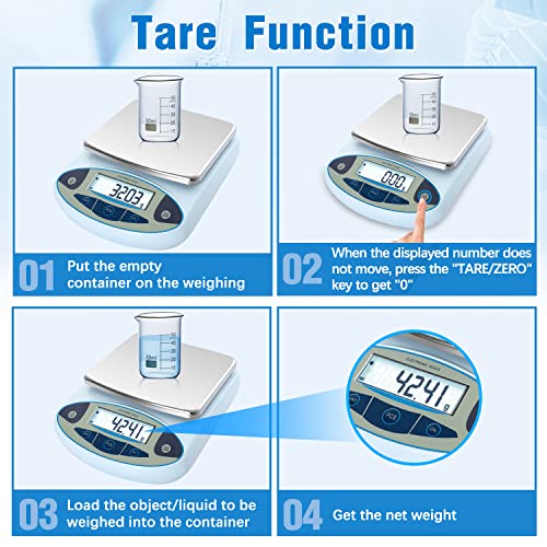 FOUR E'S SCIENTIFIC Lab Scale 3000g X 0.01g Accuracy - High Precision ...