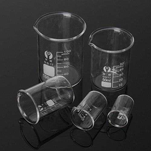 Buy 5ml 10ml 25ml 50ml 100ml Beaker Set Graduated Borosilicate Glass ...
