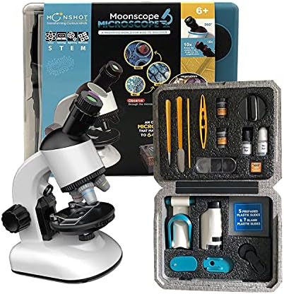 Moonshotjr Moonscope - Optical Microscope for Kids, 40X 100X 640X High ...