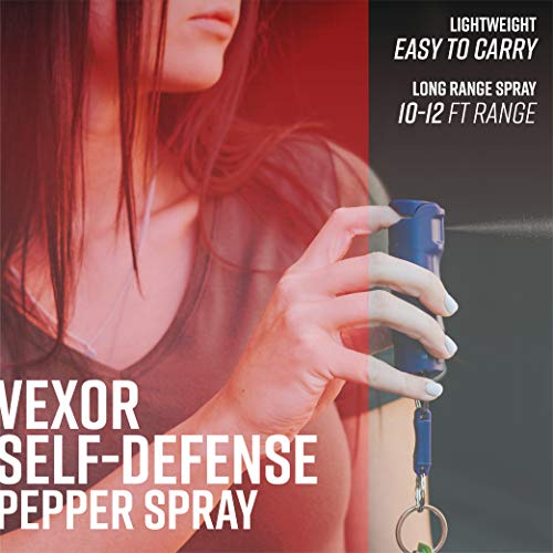 Zarc Vexor Police Strength Pepper Spray, Flip-Top Finger Grip, 20+ Shots, 10-12 Ft. Range - 4 ...