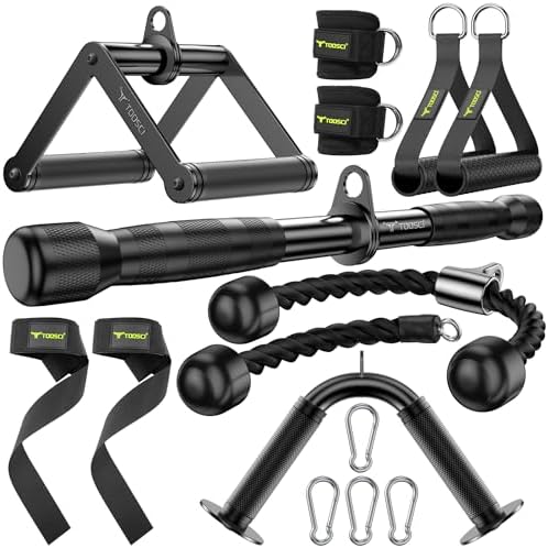 Cable Attachments for Gym, LAT Pulldown & Cable Machine Attachment Set ...