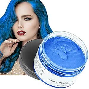Amazon.com : Blue Temporary Hair Color Dye Wax,Natural Hair Spray Color ...
