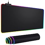 AILRINNI RGB Gaming Mouse Pad - Large LED Mousepad Non-Slip Rubber Base ...
