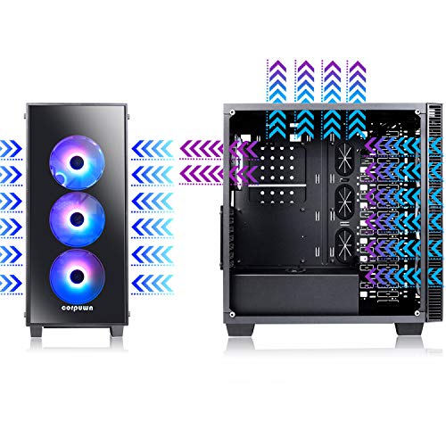 corpuwn Micro-ATX Mini-ITX ATX Mid-Tower PC Gaming Case with 4 ARGB ...