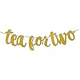 Amazon.com: Tea for Two Banner Garland Sign, Glitter Gold Tea Party ...