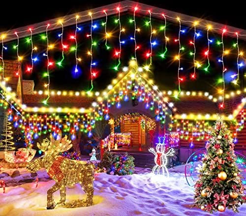 YEGUO 66ft 800 LED Christmas Lights Outdoor Waterproof, 160 Drops ...
