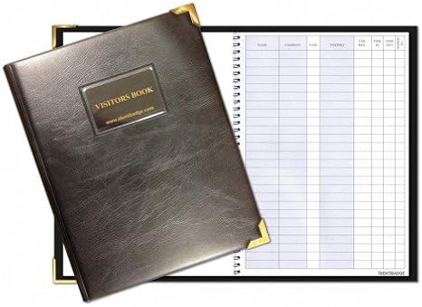 IDENTIBADGE Visitor Line Entry Books With Headers and Cover Sign In and ...