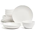 Amazon.com | over&back Coupe Dinnerware Set - Stoneware Dishes - Comes ...