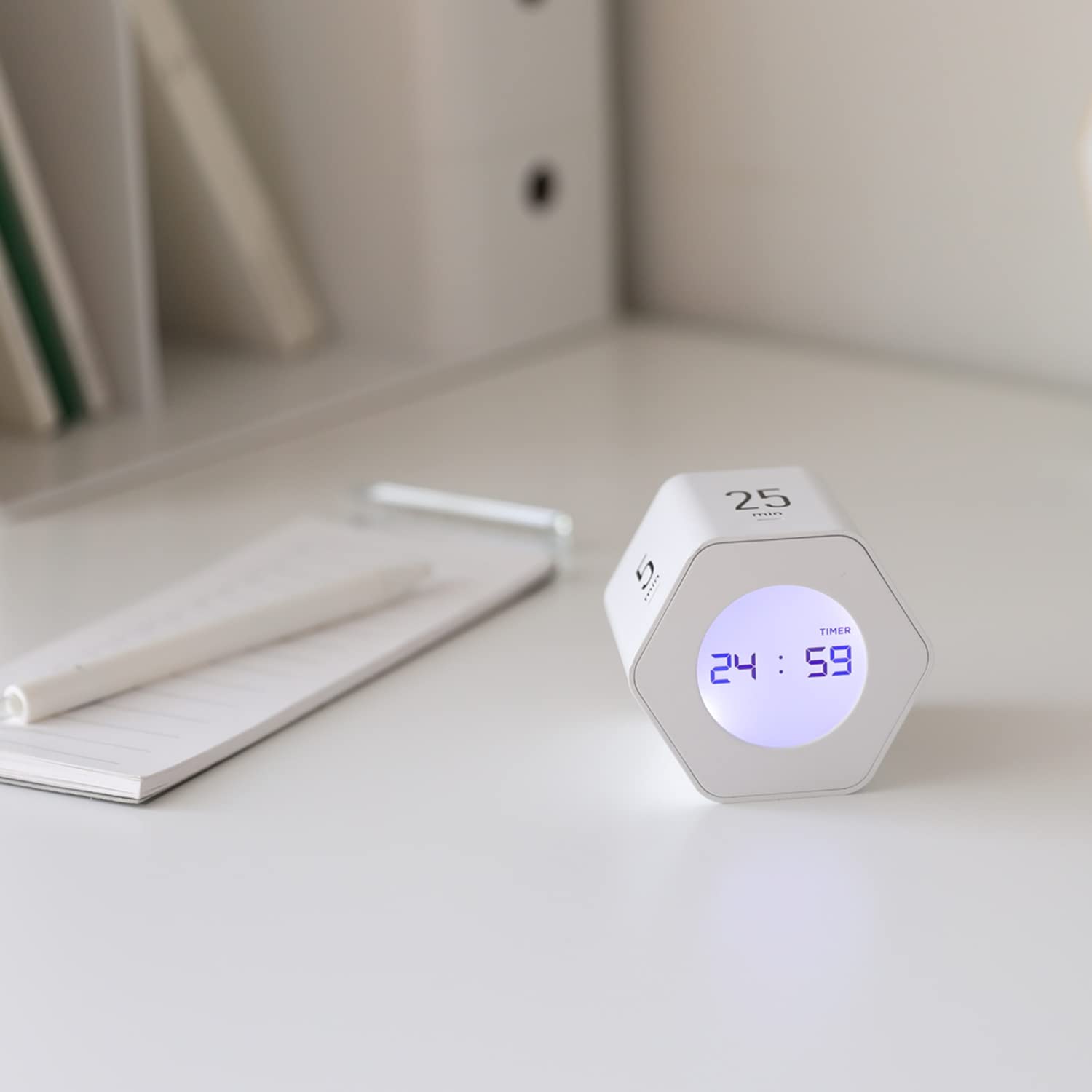 Mua mooas Multi-Hexagon Clock Timer (White Ver.2), Digital Clock Timer, Backlit Display, 12/24H ...