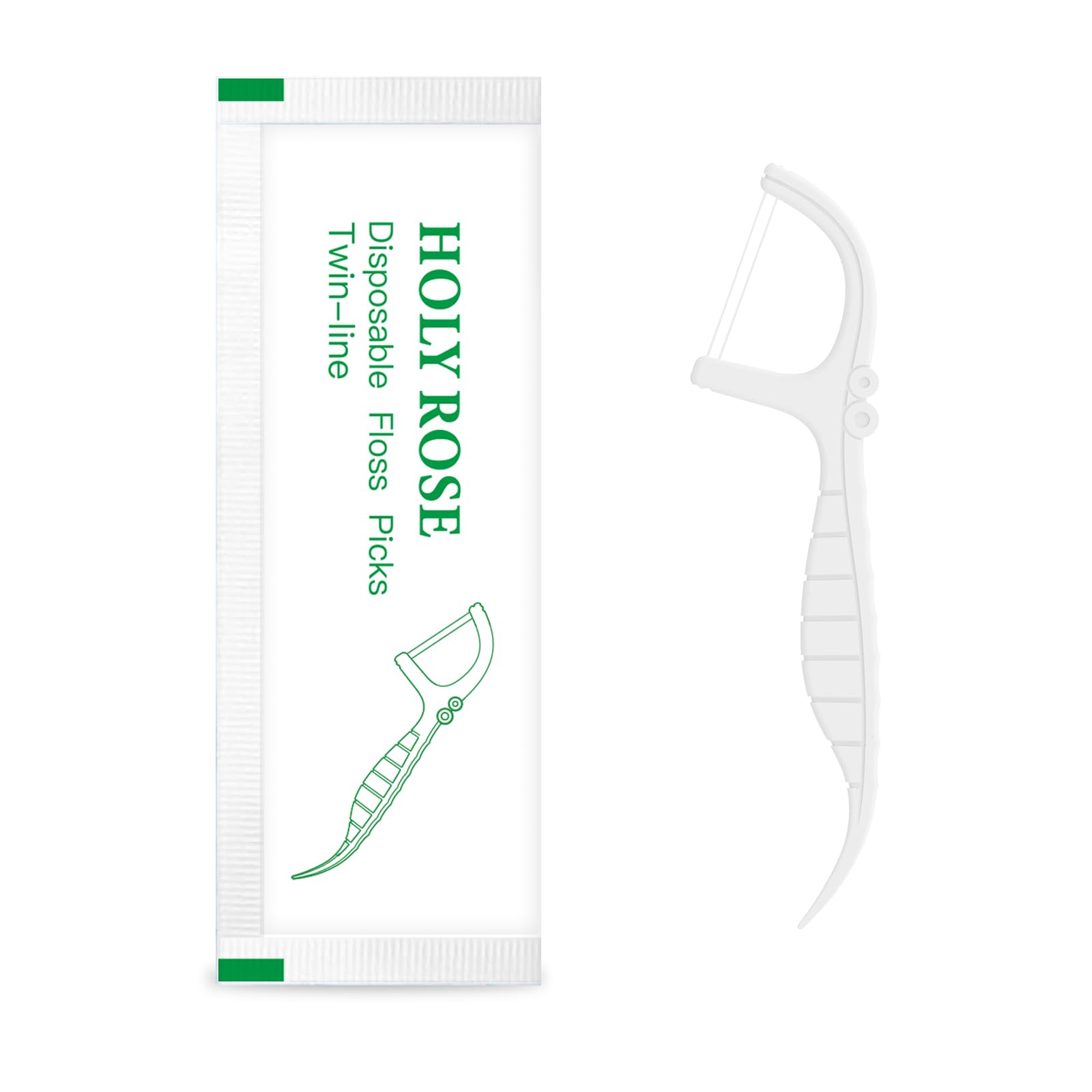 Holy rose Individually Wrapped Dental Floss Picks, Double Line Flossers ...