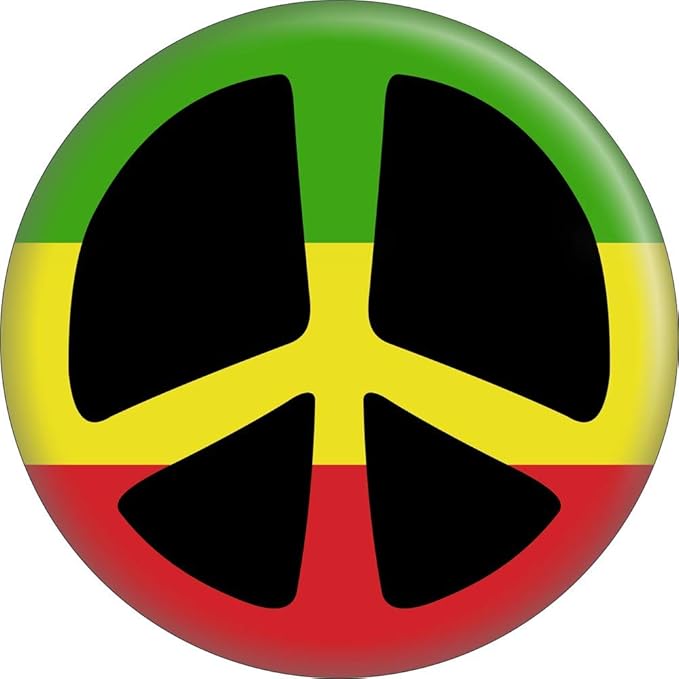 Amazon.com: Rasta Peace Sign - 2.25" Round Magnet: Kitchen & Dining