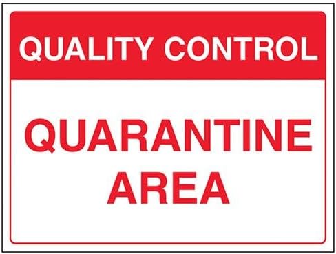 VSafety Quarantine Area Sign – Landscape – 400mm x 300mm – 1mm Rigid ...