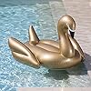 FUNBOY Giant Inflatable Gold Swan Pool Float, Luxury Float for Summer Pool Parties and ...