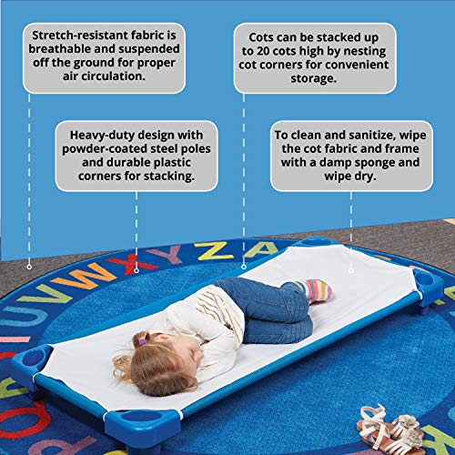 ECR4Kids Children's Naptime Cot, Stackable Daycare Sleeping Cot for ...