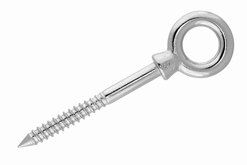 2 x Heavy Duty 75mm Screw Eye Bolt Lag Eye Bolt Fixing With 15mm Eyelet ...