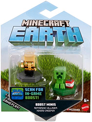 Mattel MINECRAFT Earth BOOST MINI FIGURES 2-PACK NFC-Chip Toys, Earth ...