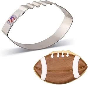 Amazon.com: Large Football Cookie Cutter, 4.5" Made in USA by Ann Clark ...