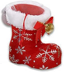 Amazon.com: Red Plastic Christmas Holiday Stocking Container with Bell ...