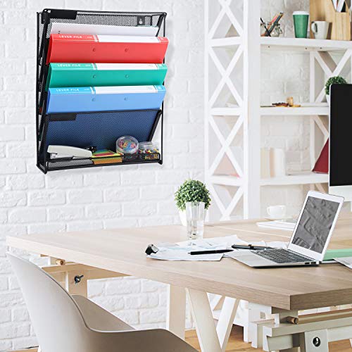 samstar Wall File Organizer Holder, 5-Tier Wall Mount Vertical File ...