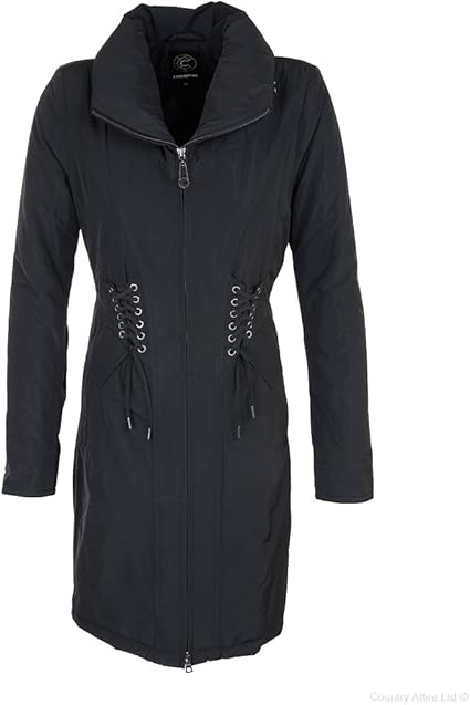 Creenstone Ladies' Mid-Length Coat - Black - 36: Amazon.co.uk: Clothing