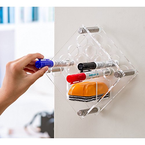 11 Slot Clear Acrylic Diamond Shape Wall Mounted Dry Erase Marker ...