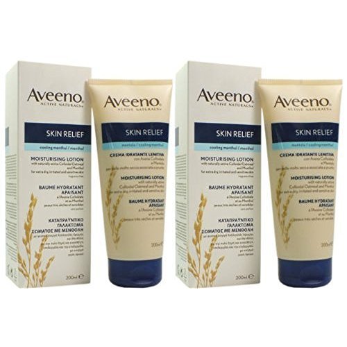 2x Aveeno Skin Relief Cooling Menthol Moisturising Lotion For Dry ...