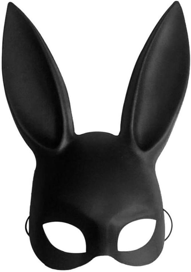JK Rabbit Ears Mask, Black Masquerade Sexy Bunny Mask Half Face for ...