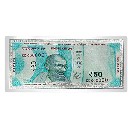 Maa Silver Fine Silver Currency Note of Rs.50 with 999 Purity – Rare ...