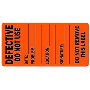 Amazon.com : 'Defective Do Not Use' Medical Labels LV-MCA3 : Office ...