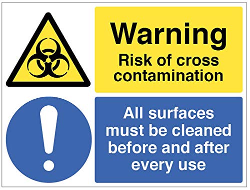 Warning risk of cross contamination, All surfaces must be cleaned ...