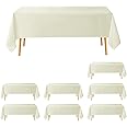Amazon.com: Aocoz Rectangular Tablecloth 90x132 Inch 8 Pack Ivory Table Cloths Stain Resistant ...