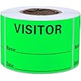 Amazon.com : Hybsk Visitor Pass Stickers Fluorescent Green Visitor Name ...