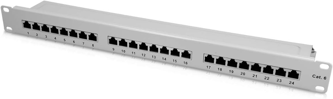 kwmobile 24 Port Cat6 Patch Panel – 19 Inch Cat 6 Network Patch Panel ...
