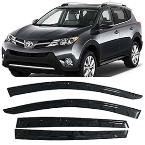 Amazon.com: Window Visor Fits 2013-2018 Toyota RAV4 | Acrylic Dark ...